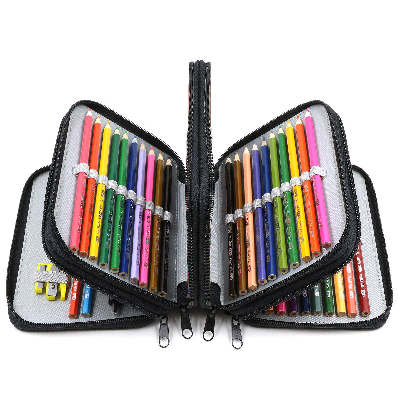 YOUSHARES 72 Slots Pencil Case - Handy Large Capacity Oxford Multi-Layer Zipper Pencil Bag for Color Pen, Colored Pencils, Watercolor Pens, Makeup Brush, Cosmetic Brushes, Gel Pen and More (Blue)