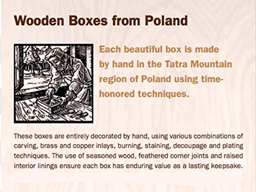 Black Cat on a Chair Wooden Box Polish Handmade Keepsake Black Cat Jewelry Box