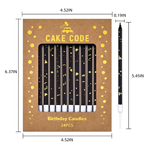 CAKE CODE 24-Count Long Thin Birthday Candles, Cake Candles, Birthday Parties, Wedding Decorations, Party Candles