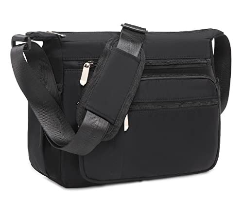 Shaelyka Large Shoulder Bag with PADDED Shoulder Strap, Water- Resistant Crossbody Bag for Women, Black