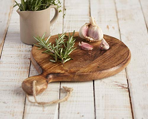 Indischdecor Indian Pure Wood Round Cutting/Chopping Serving Board Pizza Platter for Kitchen (Pack of 1)