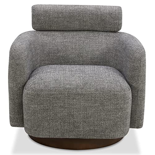 CHITA Swivel Accent Chair Armchair, Barrel Chair with Adjustable Backrest for Living Room Bedroom, Pebble Grey
