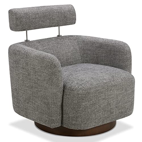 CHITA Swivel Accent Chair Armchair, Barrel Chair with Adjustable Backrest for Living Room Bedroom, Pebble Grey