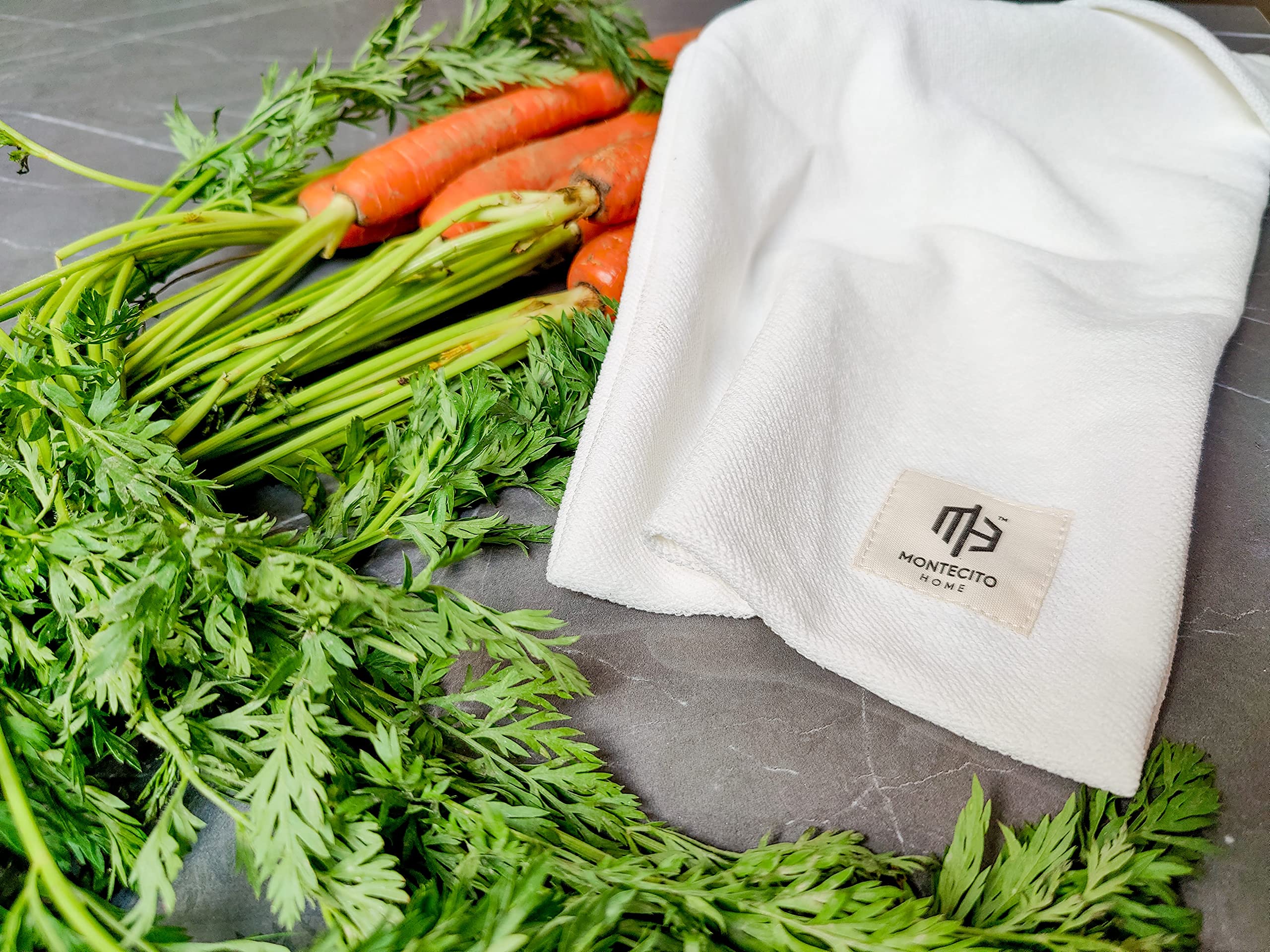 Organic Cotton Vegetable Crisper Bag - Variety Set of 3 - Simply Wet & Keep Your Veggies Fresher, Longer in Refrigerator!