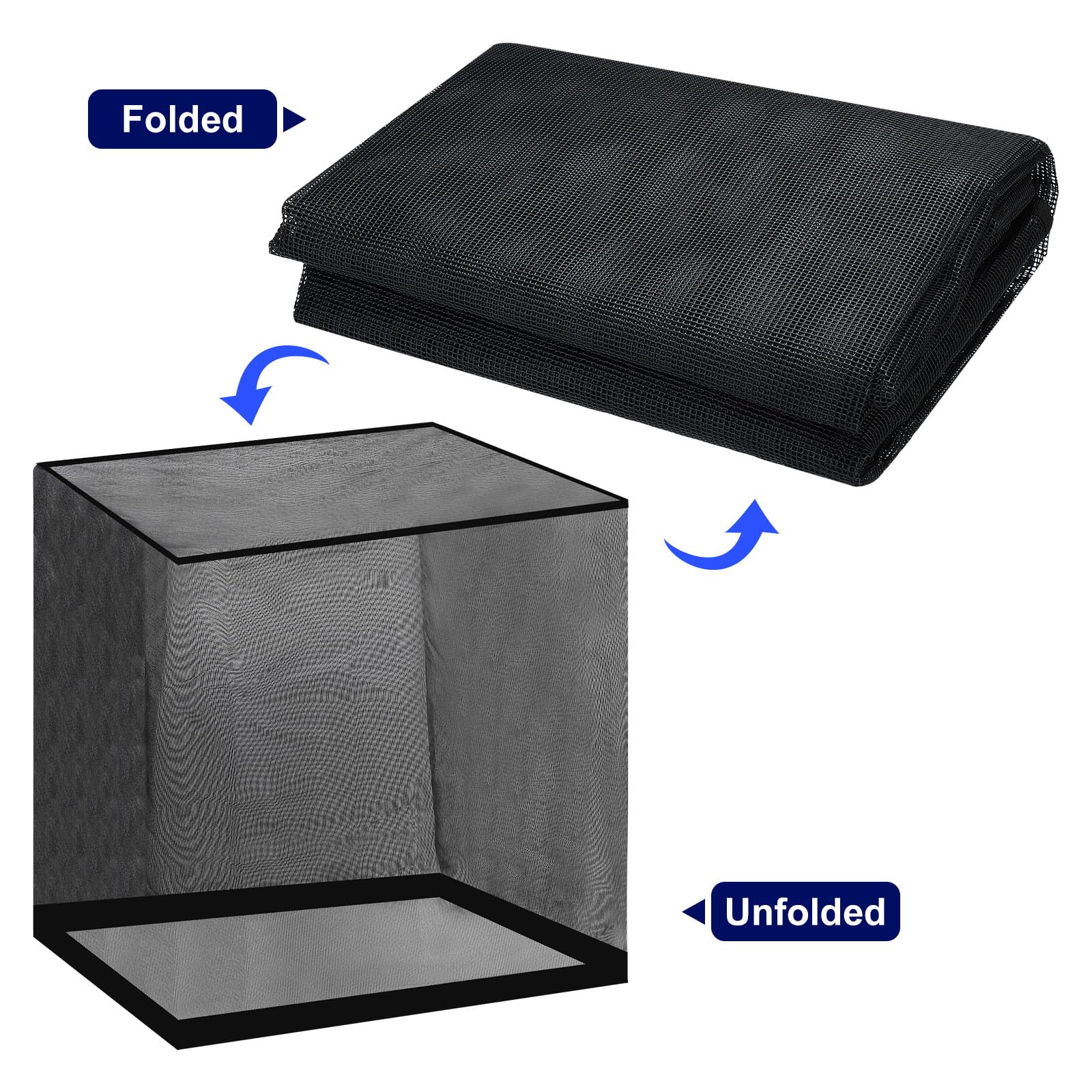 PATIKIL Air Conditioner Cover, 31.5x31.5x35.4 Outdoor AC Unit Mesh Covers Central AC Cover for Outside Unit Protect from Leaves Clogging Branch Cotton, Black