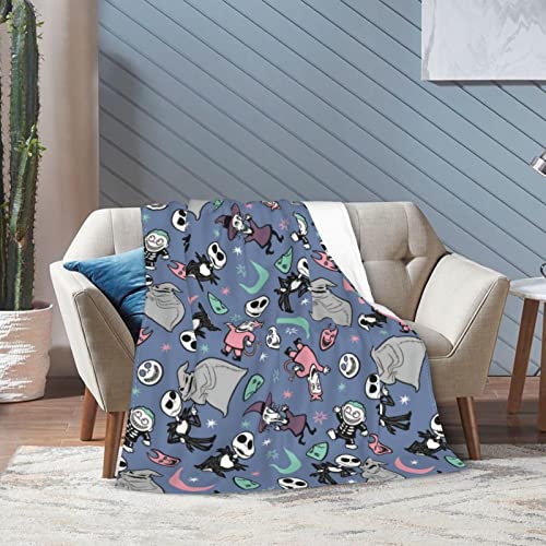 Smilnstore Funny Skull Pattern Throw Blanket 50"x60" Lightweight Plush Flannel Comfy for Couch Sofa Bed