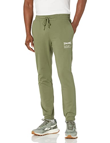 Spalding Men's Activewear Branded Jogger Sweatpant, Olivine, Medium