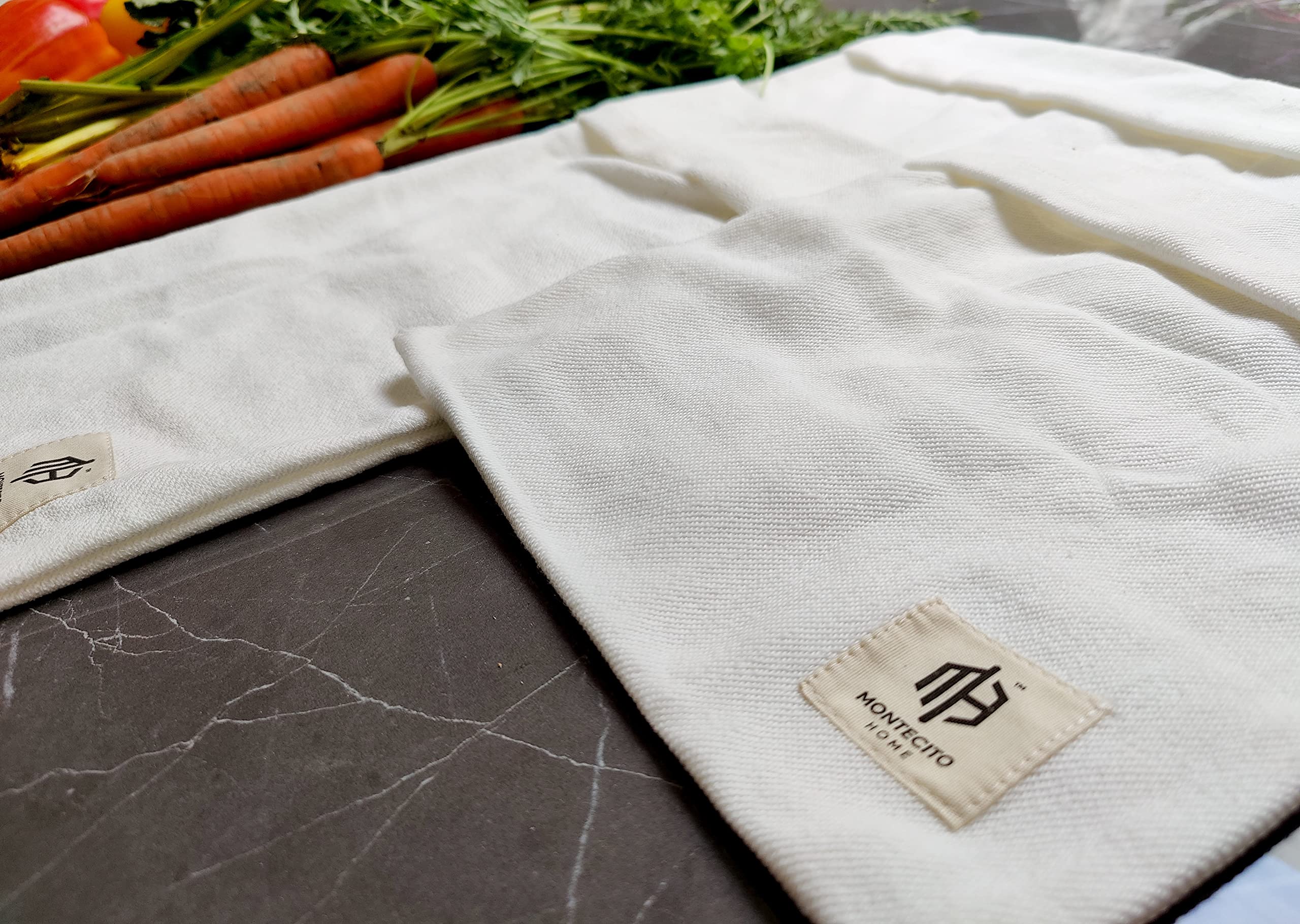 Organic Cotton Vegetable Crisper Bag - Variety Set of 3 - Simply Wet & Keep Your Veggies Fresher, Longer in Refrigerator!
