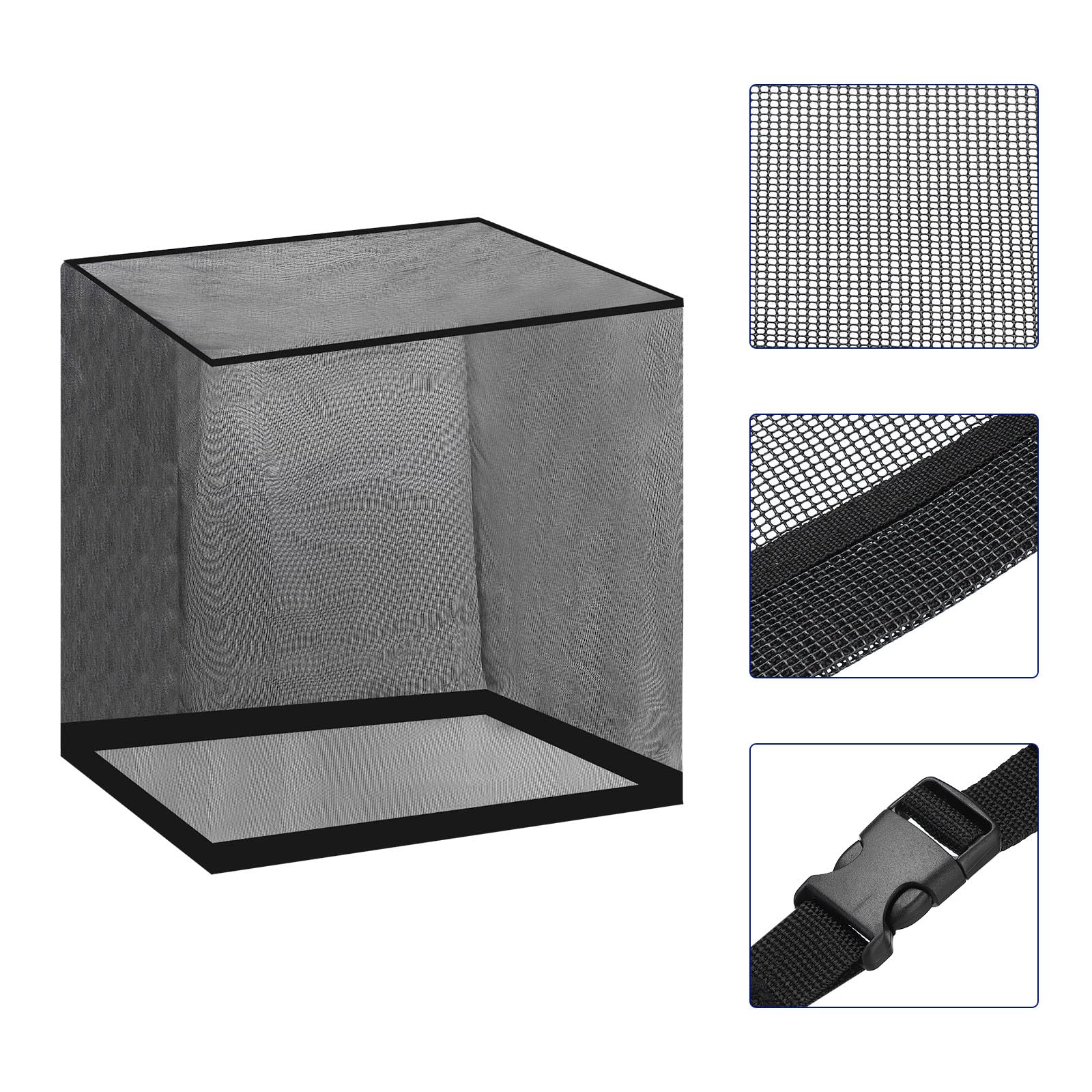 PATIKIL Air Conditioner Cover, 31.5x31.5x35.4 Outdoor AC Unit Mesh Covers Central AC Cover for Outside Unit Protect from Leaves Clogging Branch Cotton, Black