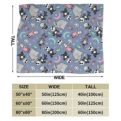 Smilnstore Funny Skull Pattern Throw Blanket 50"x60" Lightweight Plush Flannel Comfy for Couch Sofa Bed