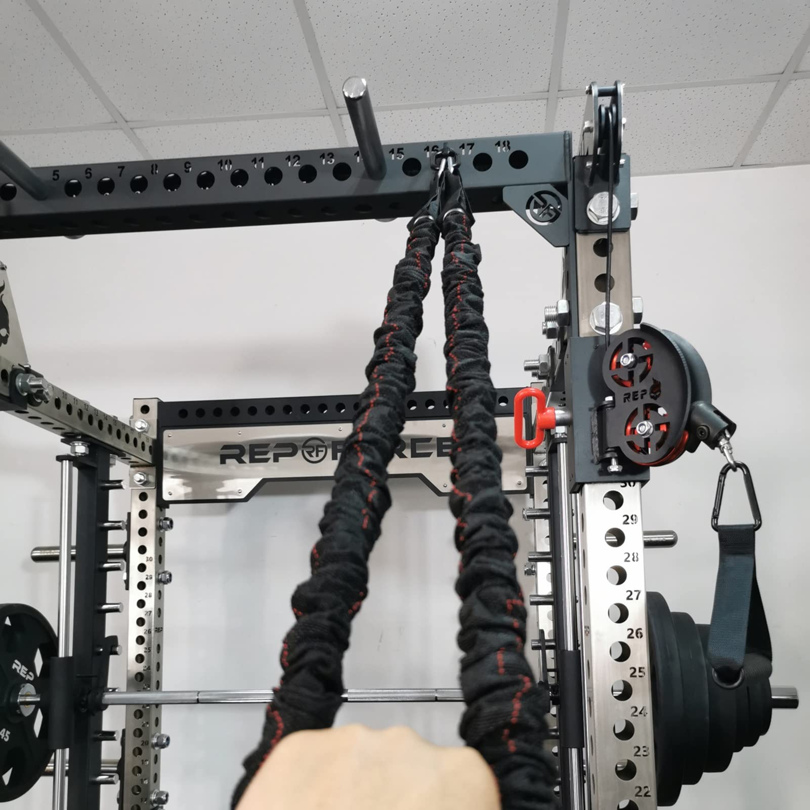 Onwowsun Power Cage Squat Rack Home Gym Accessories, Fits on 3" X 3" Tube Power Cage with 1" Hole