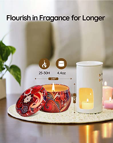 Scented Candles Gifts for Women, Primevolve Home Scented Aromatherapy Candles Set, Strongly Fragrance Essential Oils for Stress Relief, Jar Candles, 100% Soy Wax, 4x4.4oz
