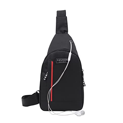 XUEQI Crossbody Sling Backpack Sling Shoulder Bag Travel Hiking Chest Bag Daypack for Hiking Travel with Earphone Hole