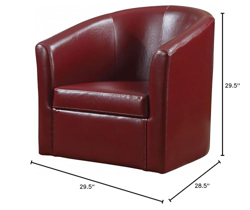Coaster Home Furnishings Turner Upholstery Sloped Arm Accent Swivel Chair Red