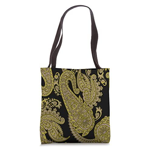 ATELIER H Artisan "Novelty Boho Paisley Floral Motif" Tote Bag