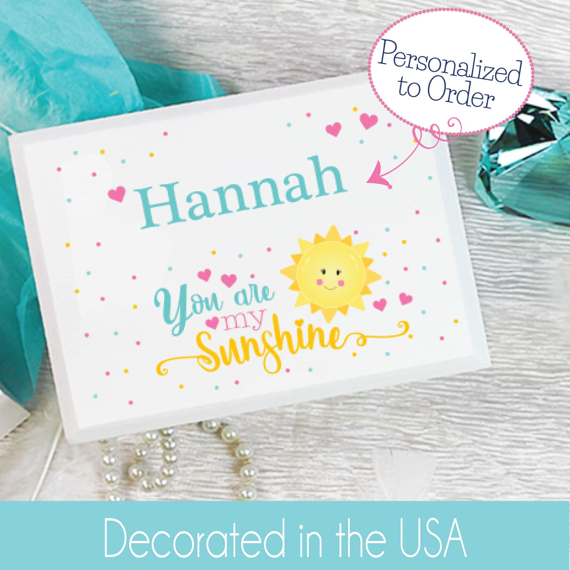 My Bambino Personalized Butterfly Garland Lift Top Jewelry Box