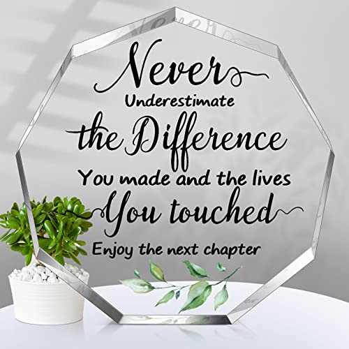 Weysat Coworker Gifts for Women Men Retirement Gifts Going Away Gift Leaving Gifts Clear Inspirational Gifts Desk Decorative Sign with Protective Film(Stylish Style)