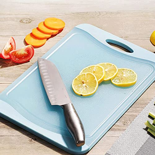WHLONG Chopping Board-Plastic Chopping Board- for Kitchen with Juice Grooves, Non-Porous Easy to Grip Cutting Boards ( Color : Pink )