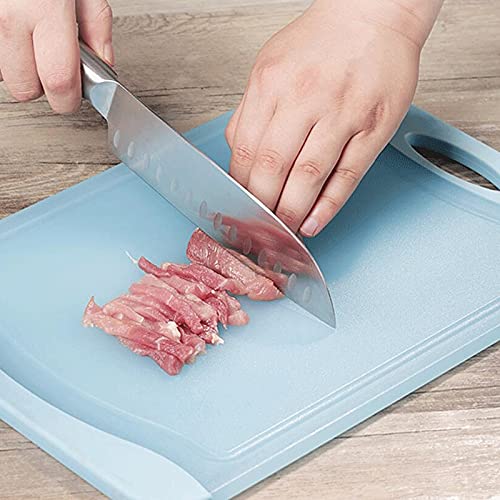 WHLONG Chopping Board-Plastic Chopping Board- for Kitchen with Juice Grooves, Non-Porous Easy to Grip Cutting Boards ( Color : Pink )