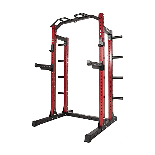 Signature Fitness SF-SS1 1,000 Pound Capacity 3β x 3β Power Rack Squat Stand, Includes J-Hooks and Safety Spotter Arms, Optional Conversion Kits, Half Conversion kit Only