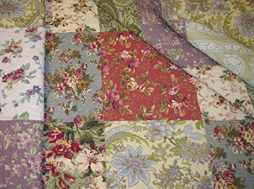 Greenland Home Antique Rose Throw Blanket, Full, Ecru & Blooming Prairie Throw Blanket, Full, Multi