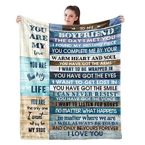 Eslygoily Gifts for Boyfriend Unique Gift Ideas for Boyfriend Birthday Decoration Gifts for Boyfriend for Boyfriend Romantic Decoration Gift for Boyfriend Throw Blankets 60x80 inch