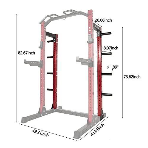 Signature Fitness SF-SS1 1,000 Pound Capacity 3β x 3β Power Rack Squat Stand, Includes J-Hooks and Safety Spotter Arms, Optional Conversion Kits, Half Conversion kit Only