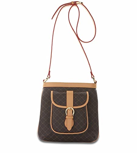 Rioni St-20230 Signature Brown Canvas Leather DAILY TOURIST Handbag Crossbody