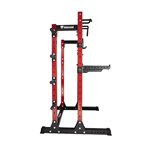 Signature Fitness SF-SS1 1,000 Pound Capacity 3β x 3β Power Rack Squat Stand, Includes J-Hooks and Safety Spotter Arms, Optional Conversion Kits, Half Conversion kit Only