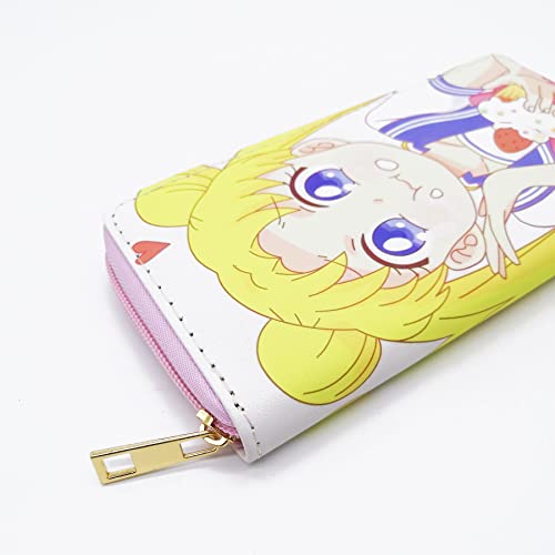 Anime Wallet Leather Cartoon Wallet Cute Purse Men Women Wallet Girls Wallet (Moon Wallet B)¡