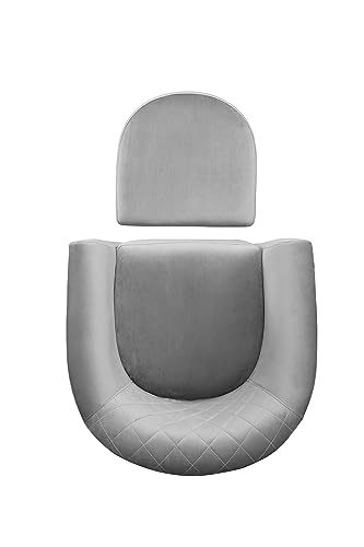 Urban Home Furniture Wesley Tub, Barrel, Accent Chair, Ottoman, Footrest, Grey