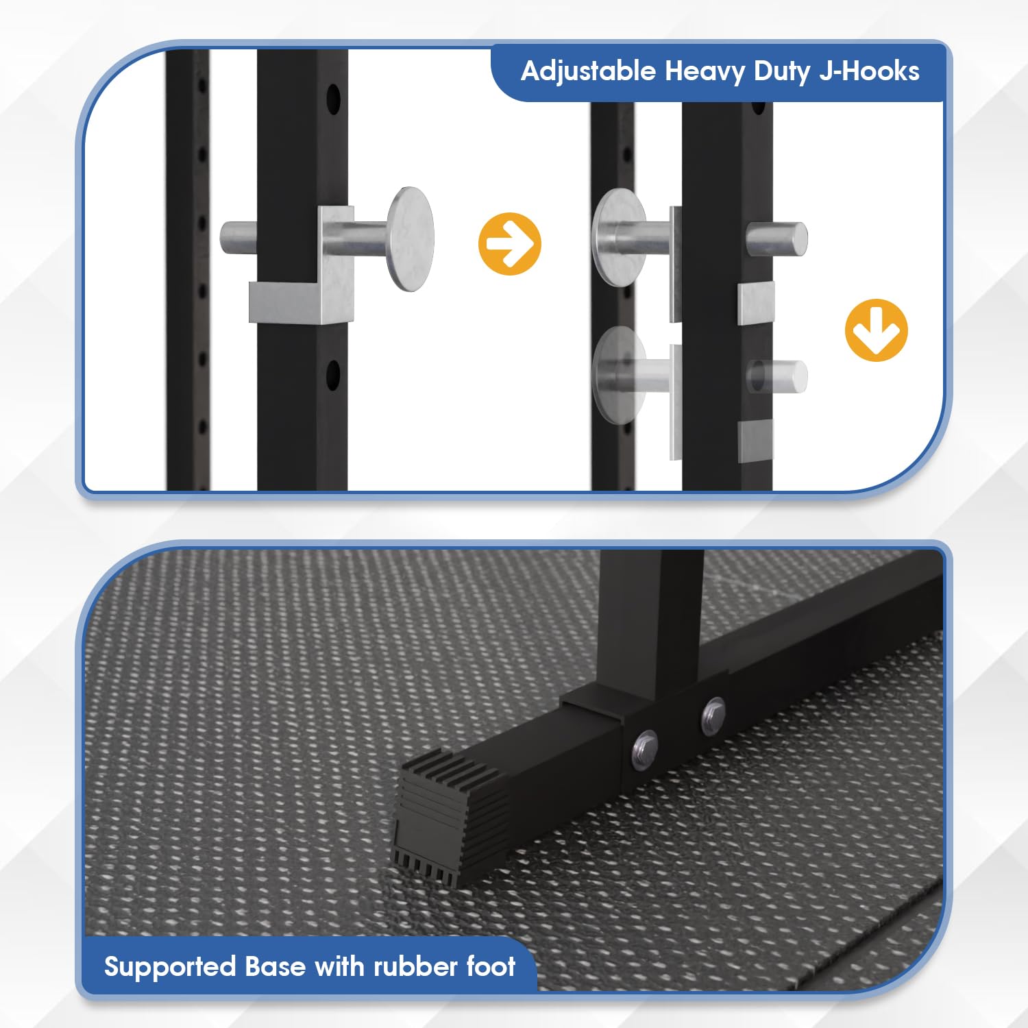 PayLessHere Multifunctional Squat Rack Power Cage with/Pull-Up Bar, J-Hooks, Safety Bars for Home Gym Use