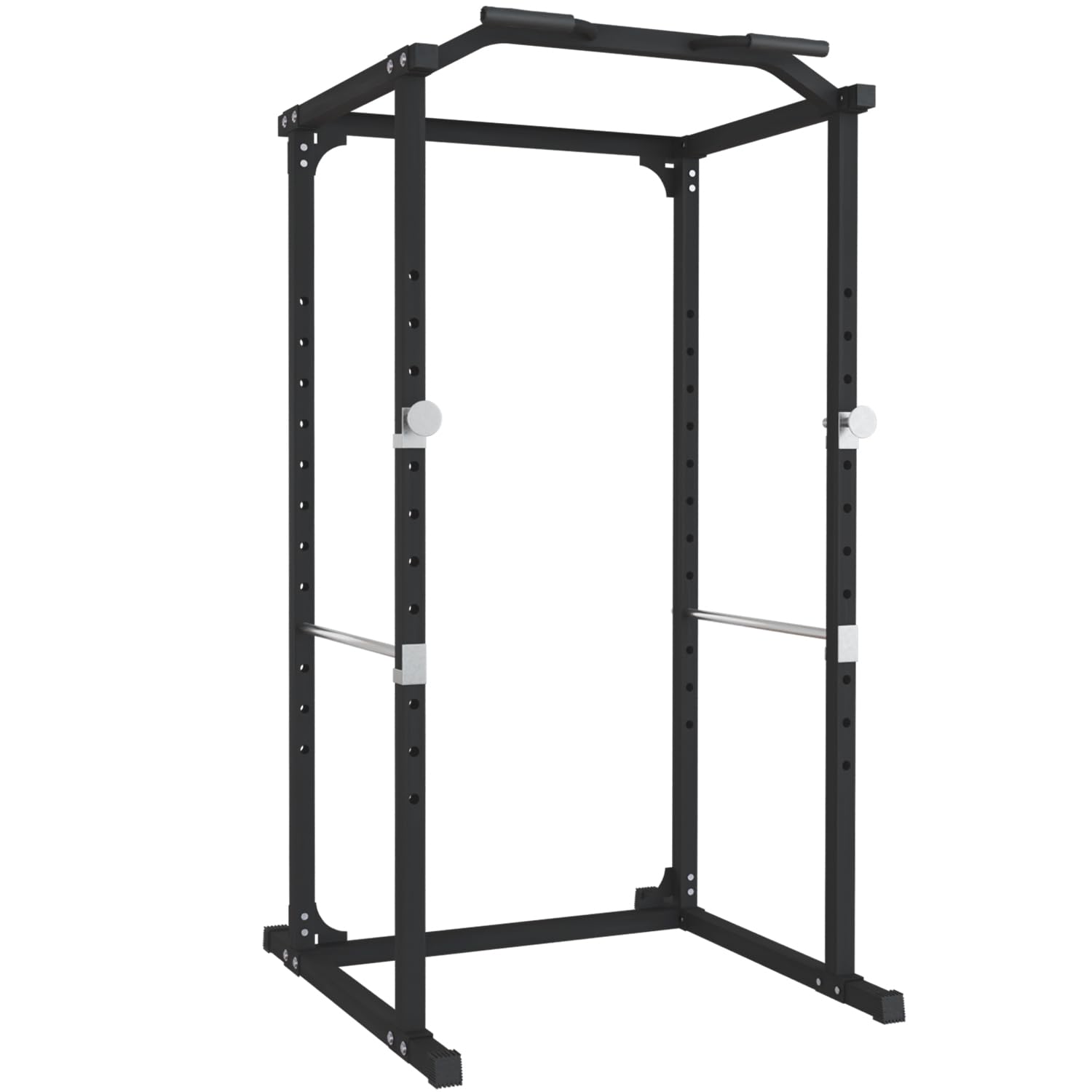PayLessHere Multifunctional Squat Rack Power Cage with/Pull-Up Bar, J-Hooks, Safety Bars for Home Gym Use