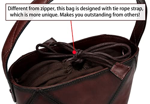 Crossbody Bag for Women Leather Handbag Shoulder Bag Vintage Top Handle Tote Purses (Coffee)