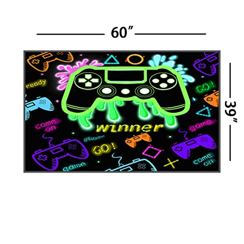 Game Controller Gaming Area Rug for Gamer, Boy & Teen. Cool Carpet for Bedroom,Soft & Non Slip Skid, Printed Large Indoor & Outdooe Floor Mat 60" x 39"