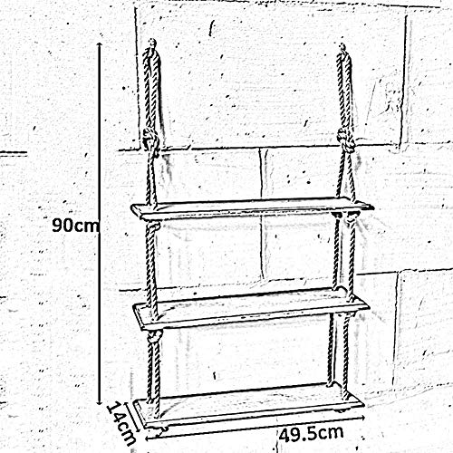 PIBM Stylish Simplicity Shelf Wall Mounted Floating Rack Shelves Wooden Store Display 1 Layer/ 2 Layers / 3 Layers / 4 Layers,4 Colors, Yellow , 49.5X14X90cm