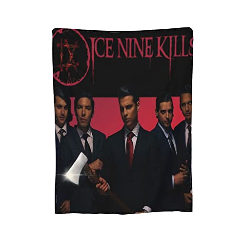 STYLOPUNK Heavy Metal Ice Band Nine Music Kills Throw Blankets Lightweight Flannel Blankets Novelty Fleece Bed Blanket All Seasons 80"X60"