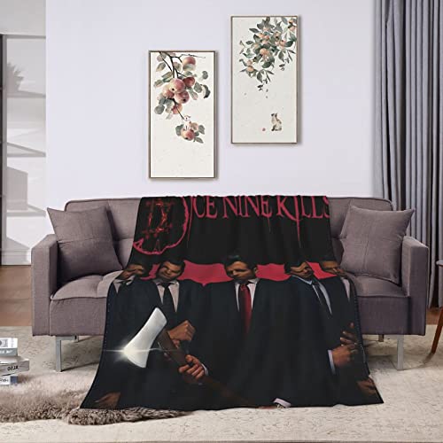 STYLOPUNK Heavy Metal Ice Band Nine Music Kills Throw Blankets Lightweight Flannel Blankets Novelty Fleece Bed Blanket All Seasons 80"X60"