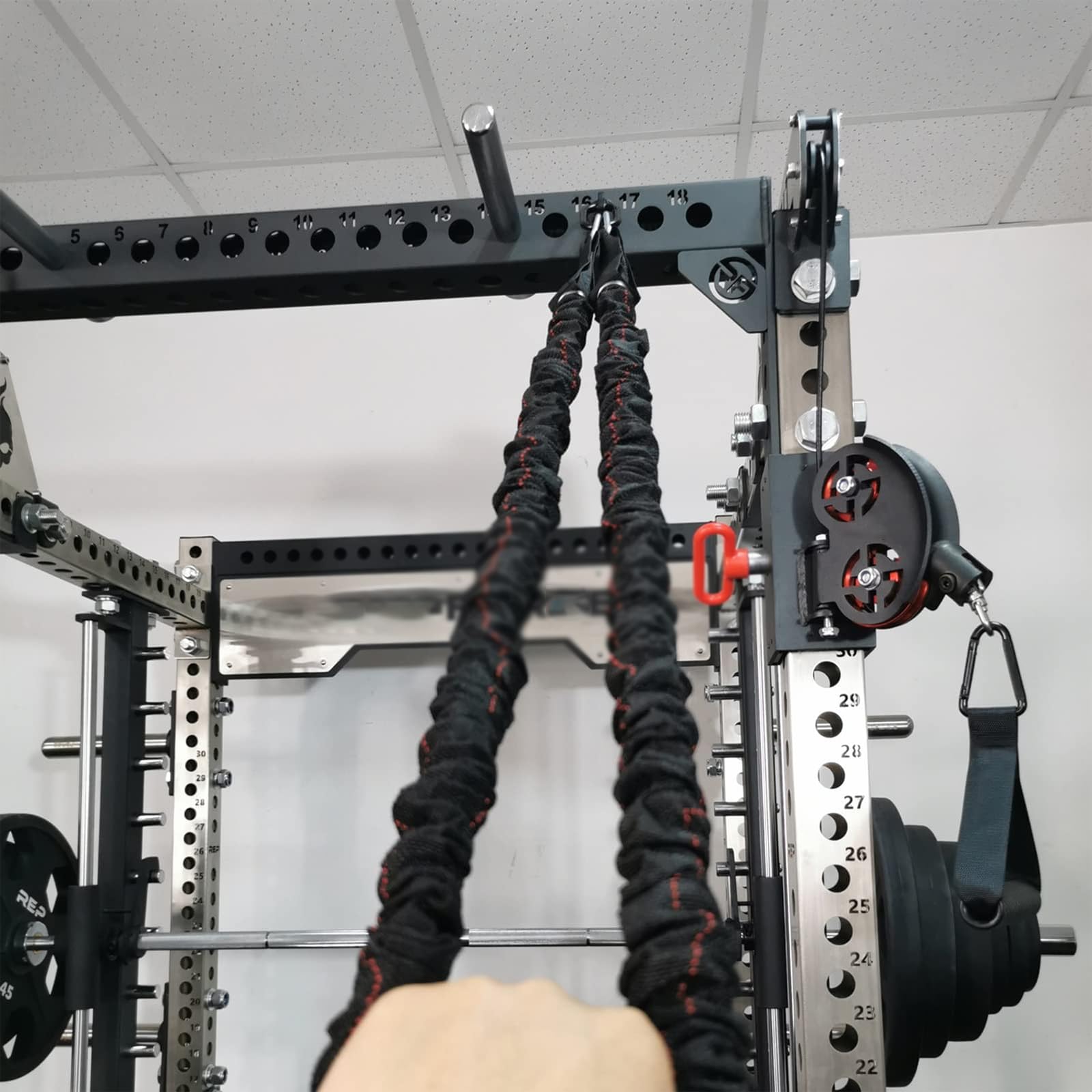 HUVIOVED Power Racks for Home Gym Fitness Equipment Accessory, Fits on 3" X 3" Tube Power Cage with 1" Hole