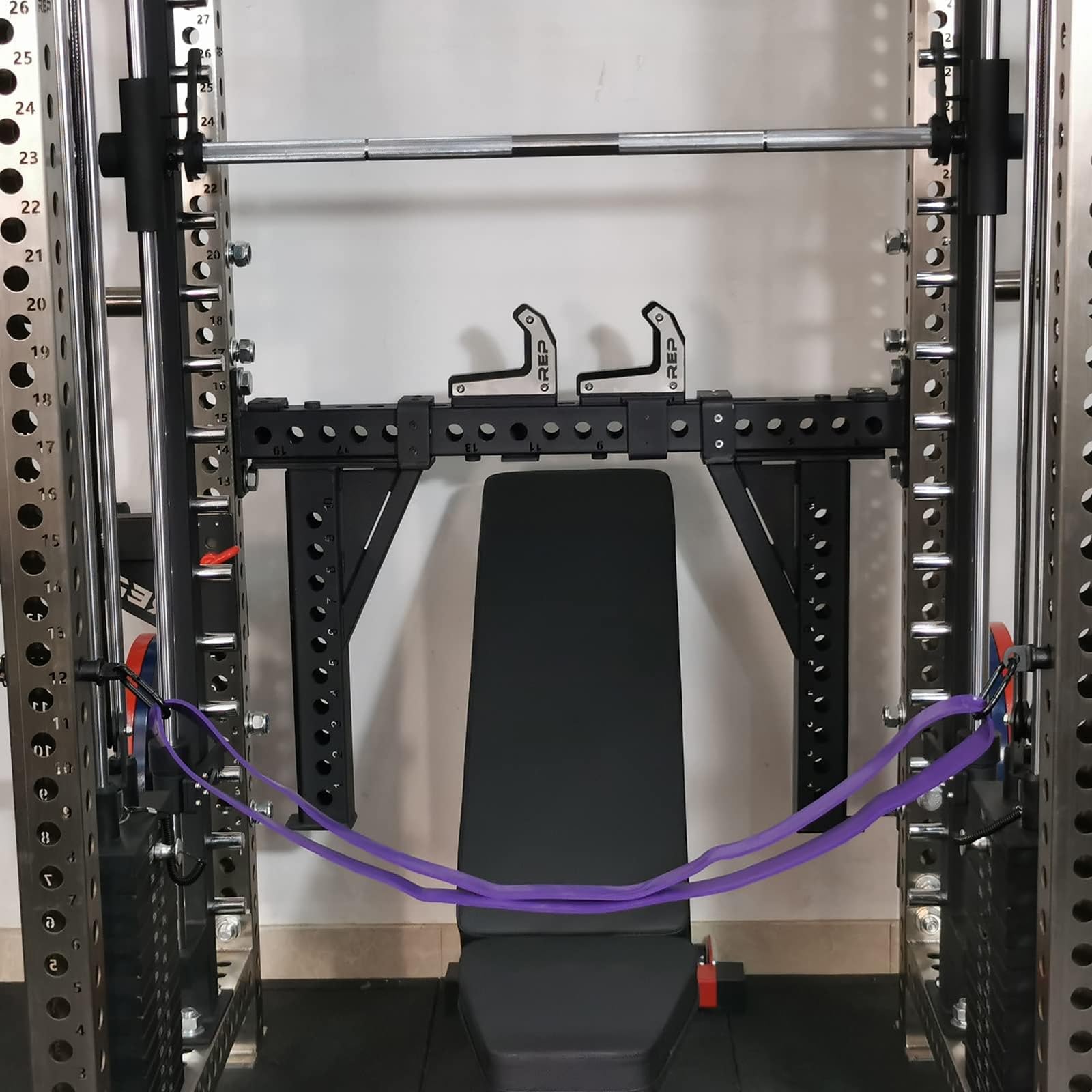 HUVIOVED Power Racks for Home Gym Fitness Equipment Accessory, Fits on 3" X 3" Tube Power Cage with 1" Hole