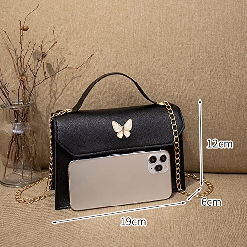 HPWRIU Mens Leather Fashion Women Artificial Leather Solid Color Bow Tie Hasp Phone Bag Shoulder Bag Organized Satchel
