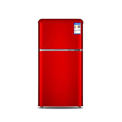 HESNDxbx Mini Fridge Color Small Refrigerator, Small Home Office Red Refrigerator, Two-Door Refrigerator (Color : Red)