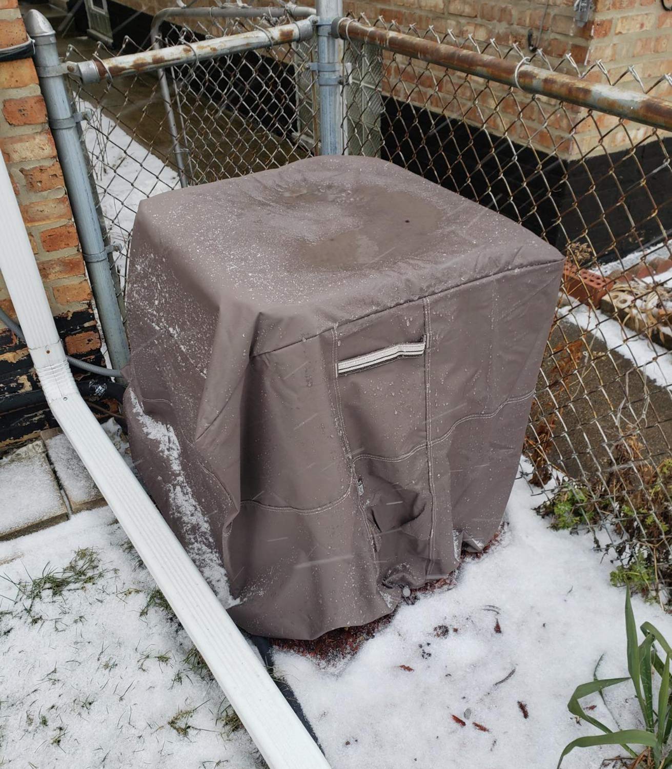 Yesland Square Air Conditioner Cover - 34 x 34 x 30 Inches - Durable AC Cover Water Resistant Fabric Windproof Design for Outside Units