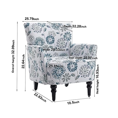 HEAVYSEVEN Accent Chairs for Bedroom, Modern Arm Chair for Living Room, Linen Fabric Comfy Reading Chair, Comfortable Sofa Chair, Upholstered Single Sofa (Multicolor)