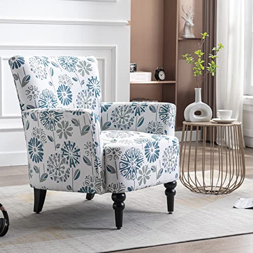 HEAVYSEVEN Accent Chairs for Bedroom, Modern Arm Chair for Living Room, Linen Fabric Comfy Reading Chair, Comfortable Sofa Chair, Upholstered Single Sofa (Multicolor)