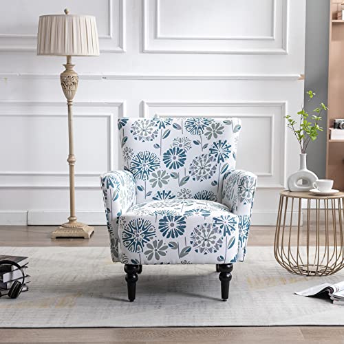 HEAVYSEVEN Accent Chairs for Bedroom, Modern Arm Chair for Living Room, Linen Fabric Comfy Reading Chair, Comfortable Sofa Chair, Upholstered Single Sofa (Multicolor)
