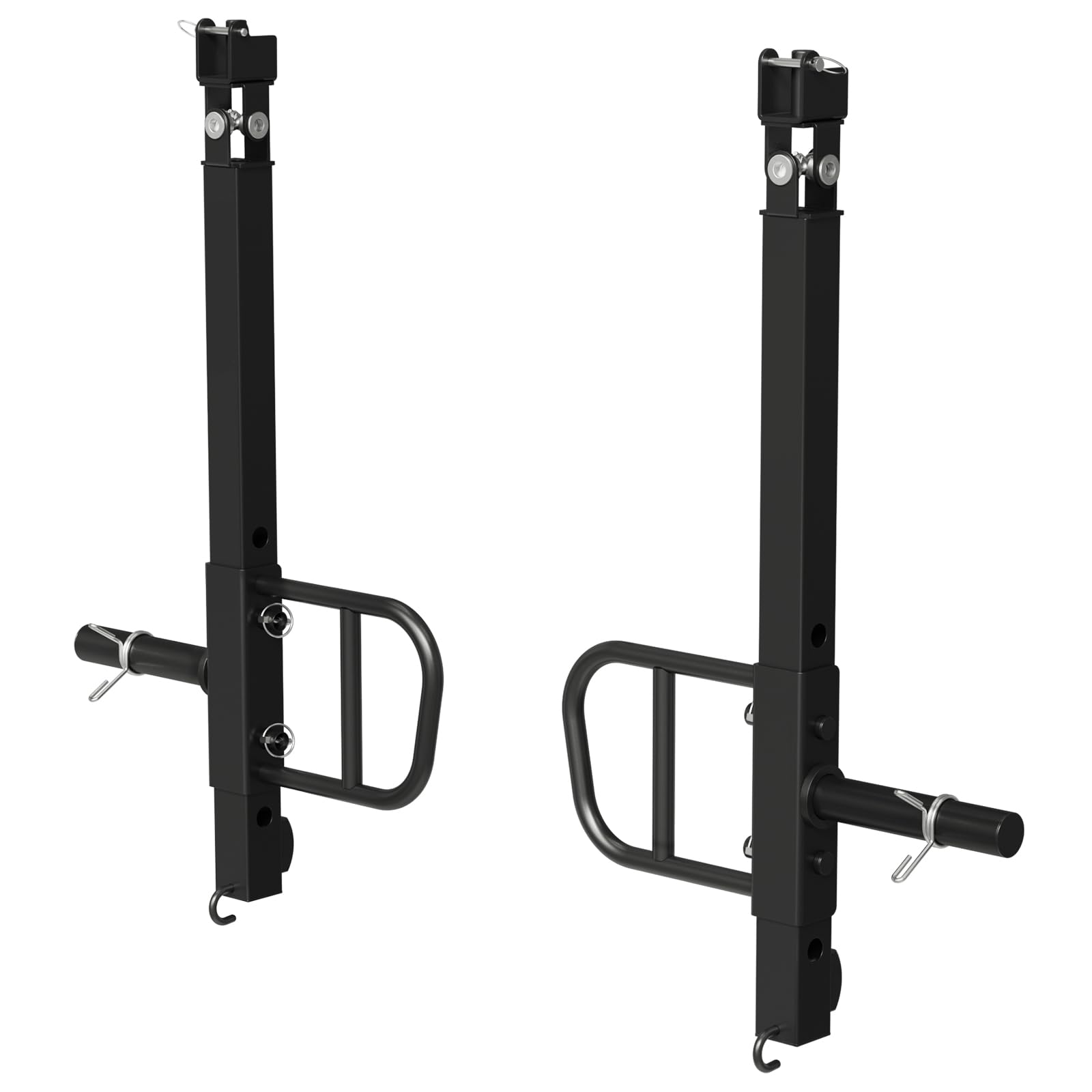 Mikolo Adjustable Lever Arms, Rated 600 LB Per Arm, Jammer Arms for 2'' x 2'' Power Cage Squat Rack
