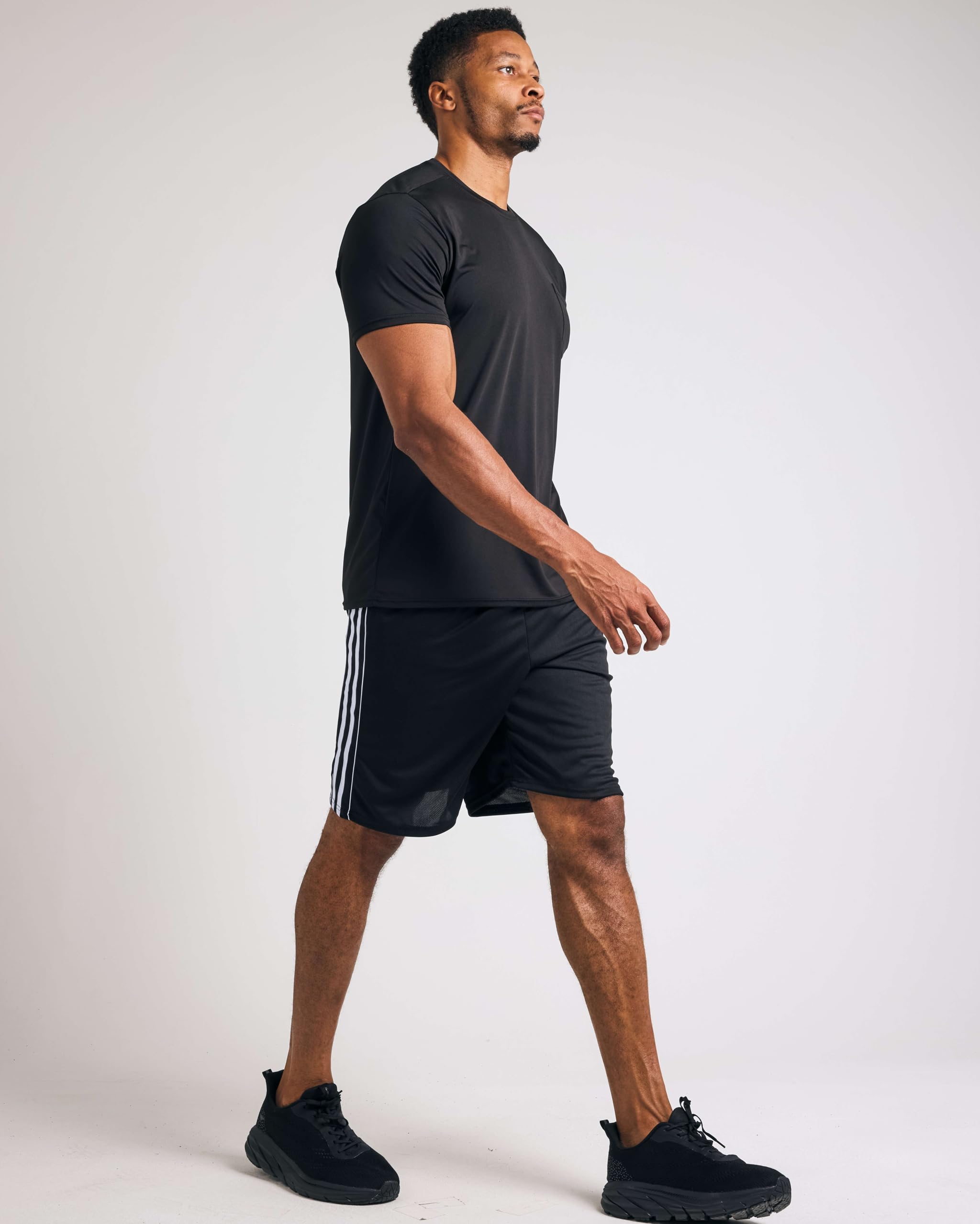 Real Essentials Mens Mesh Shorts Active Wear Athletic Short Men Basketball Pockets Workout Gym Soccer Running Summer Fitness Quick Dry Casual Clothes Sport Training Hiking, Set 8, XXL, Pack of 5