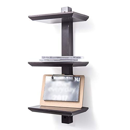 PIBM Stylish Simplicity Shelf Wall Mounted Floating Rack Wooden Solid Wood Storage Shelves Books Collection Display,3 Colors Avaliable,3 Layers / 4 Layers / 5 Layers, Black , 3piece Set