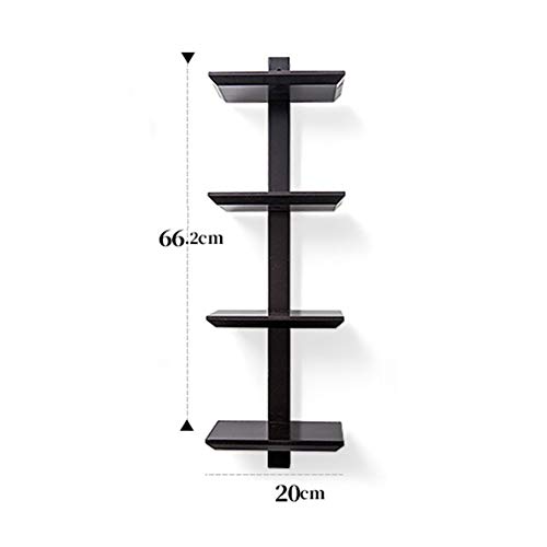 PIBM Stylish Simplicity Shelf Wall Mounted Floating Rack Wooden Solid Wood Storage Shelves Books Collection Display,3 Colors Avaliable,3 Layers / 4 Layers / 5 Layers, Black , 3piece Set